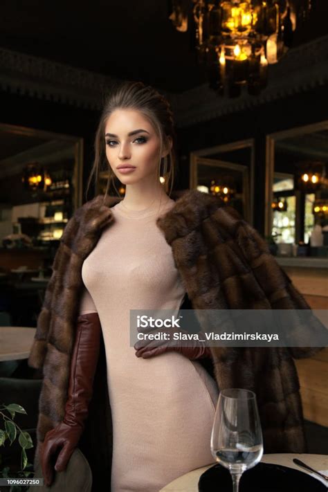 고급 스러운 모피 코트에 검은 머리와 아름 다운 젊은 여자 사람 얼굴에 대한 스톡 사진 및 기타 이미지 사람 얼굴 가방