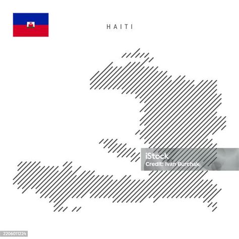 검은 색 비스듬한 평행선의 패턴에서 아이티지도 흰색에 고립 된 플랫 벡터 일러스트 레이 션 검은색에 대한 스톡 벡터 아트 및 기타 이미지 Istock