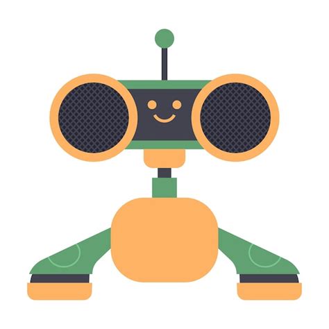 재미 있는 로봇 벡터 만화 캐릭터 일러스트 흰색 배경에 고립 프리미엄 벡터
