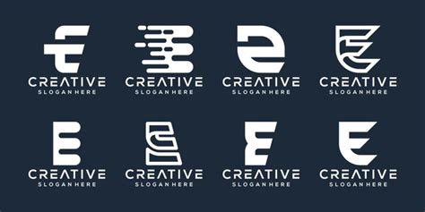 편지 E 로고 디자인의 세트 프리미엄 벡터