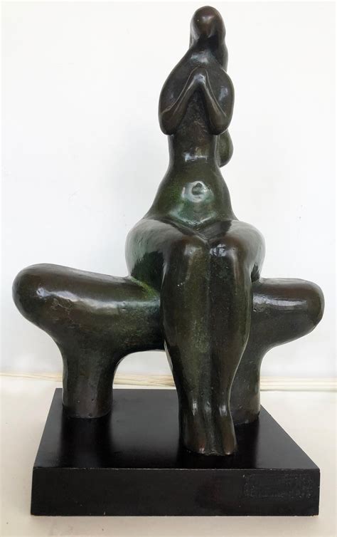 Vintage Brutalist Bronze Nude Sculpture By Dorter Berner Namibia For