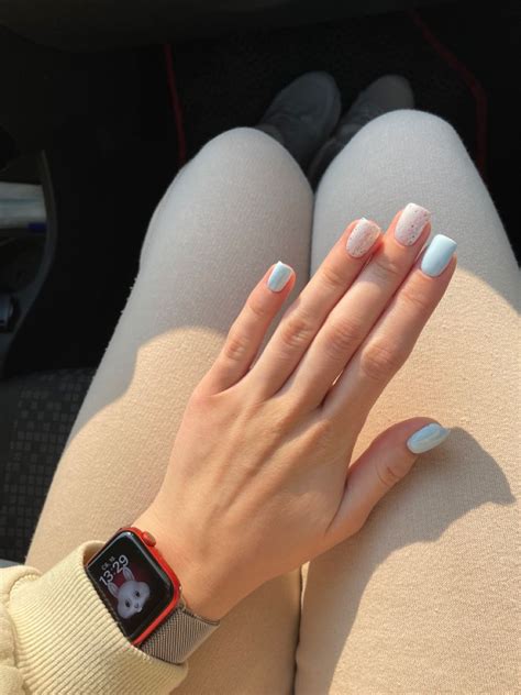 Голубой маникюр Дизайнерские ногти Маникюр Педикюр для пляжа