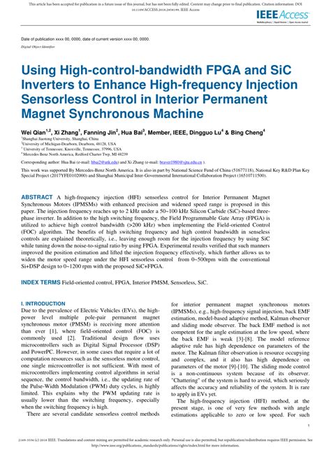 Pdf Using High Control Bandwidth Fpga And Sic Inverters To Enhance