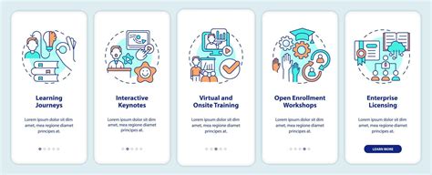 Methods For Learning Experience Onboarding Mobile App Screen Walkthrough 5 Steps Editable