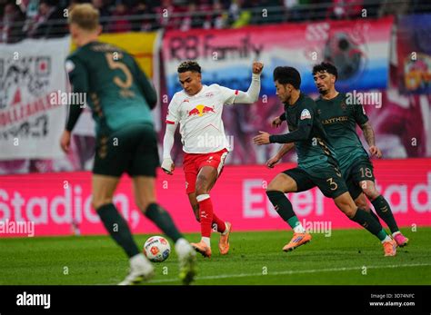 November 23 2025 Antonio Nusa Of Rb Leipzig Controls The Ball During A