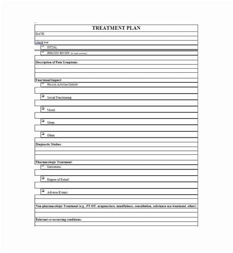 35 Treatment Plan Templates Mental Dental Chiropractic More