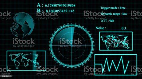 디지털 기술 세계 지도 레이더 화면 디스플레이 그림 배경을 보여주는 다양한 정보 0명에 대한 스톡 벡터 아트 및 기타 이미지 0명 3차원 형태 개념 Istock