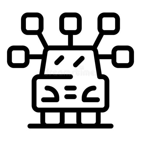 Autonomous Self Driving Vehicle Using Sensor System Icon Stock Vector Illustration Of System