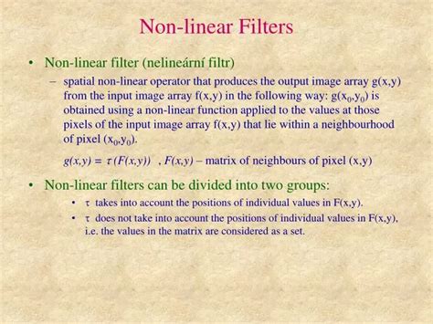 Ppt Non Linear Filters Powerpoint Presentation Free Download Id
