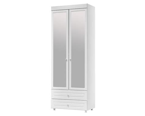 Шкаф с 2 малыми зеркальными дверьми и ящиками Монако МН 50 белое дерево купить за 24790 руб в