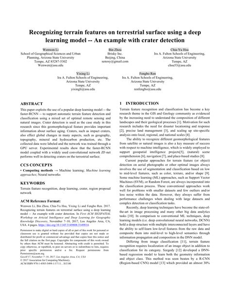 Pdf Recognizing Terrain Features On Terrestrial Surface Using A Deep Learning Model An