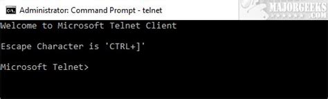 How To Enable And Use Telnet In Windows MajorGeeks