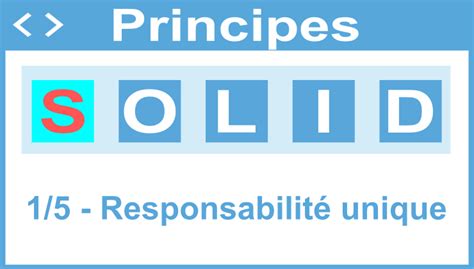 Principes Solid Simplifiés 15 Responsabilité Unique Single