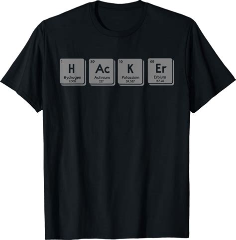 Hacker Periodic Table Of Elements Nerd Geeks It Office Ts T Shirt
