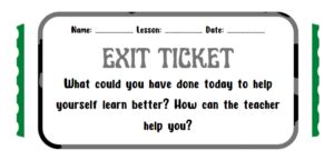 Exit Tickets The Resourceful English Teacher