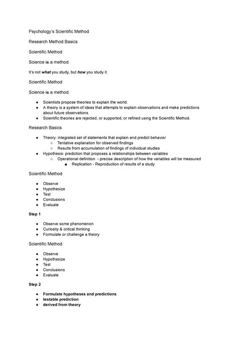 Psychologys Scientific Method Psychologys Scientific Method
