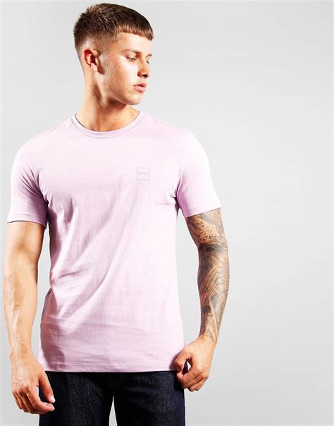 Boss Tales T Shirt Light Pastel Purple Terraces Menswear