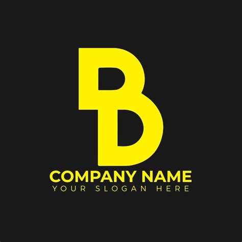 Diseño De Logotipo Vectorial De Letra Bd Dd Vector Premium