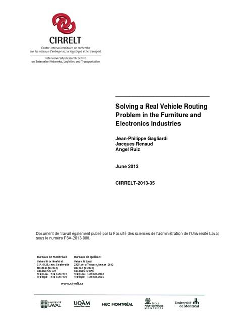 Solving A Real Vrp Pdf Areas Of Computer Science Computing And