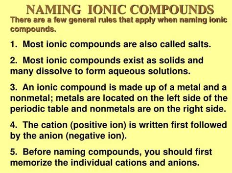 PPT NAMING IONIC COMPOUNDS PowerPoint Presentation Free Download