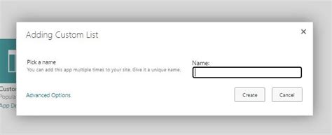 SharePoint Creating A List