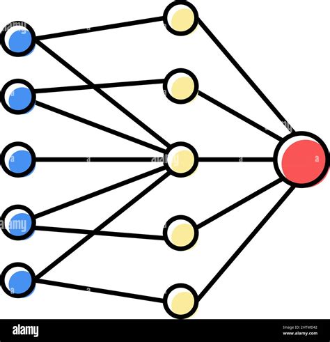 Single Layer Neural Network Color Icon Vector Illustration Stock Vector