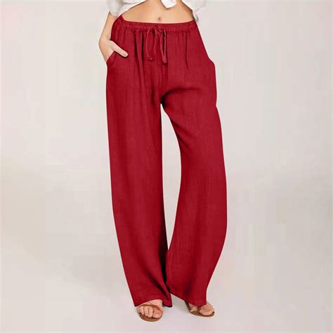 Homenesgenics Loose Fit Summer Stretch Casual Trousers Lightweight
