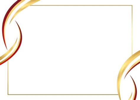 A Golden Frame With Red And White Swirls On The Edges Against A White Background