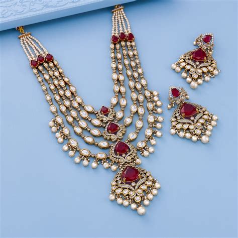 Royal Kundan Necklace Traditional Long Kundan Necklace Set