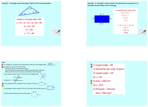 Forming And Solving Equations Maths Gcse Powerpoint And Activinspire