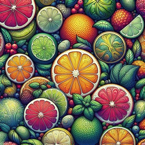 Repeating Tropical Fruit Pattern Psd 300 High Quality Free Psd
