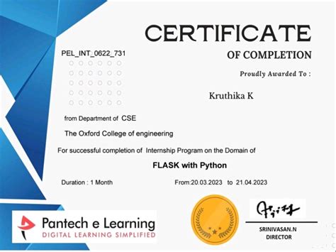 Kruthika K On Linkedin Python Flask Certificate