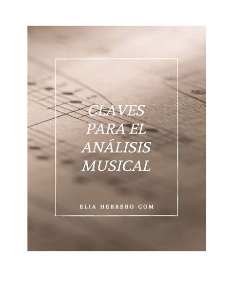 Claves Para El Análisis Musical Pdf Periodo Clásico Música Melodía