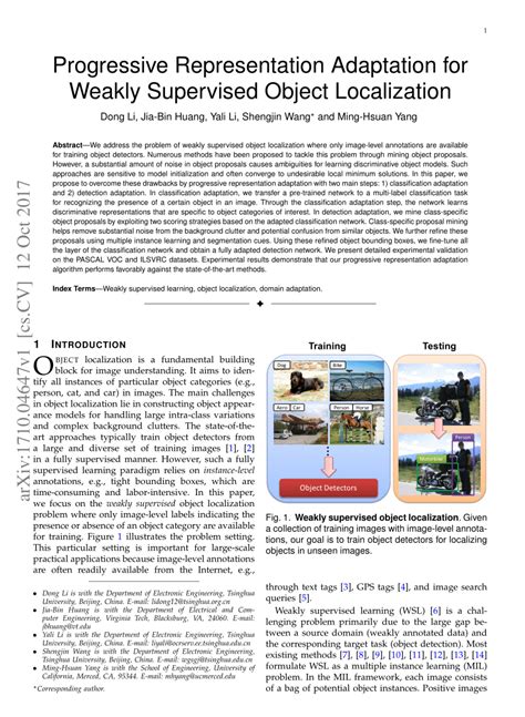Pdf Progressive Representation Adaptation For Weakly Supervised Object Localization