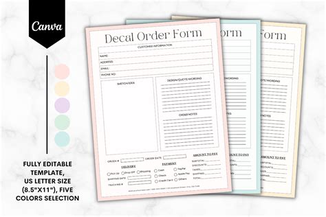 custom decal order form template 2 graphic by sundiva design · creative