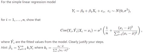 solved linear regression proof i ve worked upto cov yi bo