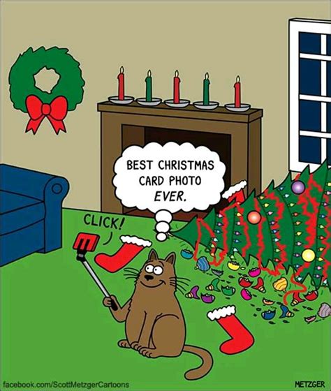 Funny Christmas Cat Cartoon