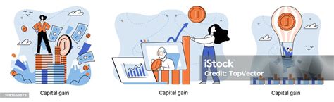 자본 이득 은유 순이익 금전적 이익 성장 그래프 업 경제 성장 투자 소득 개념에 대한 스톡 벡터 아트 및 기타 이미지 개념 격언 경제 Istock