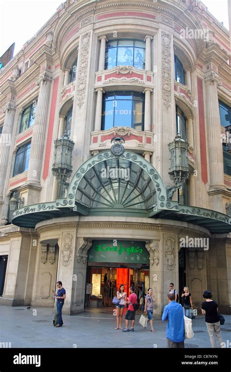 Entrance To El Corte Inglés Department Store Plaza De Cataluña