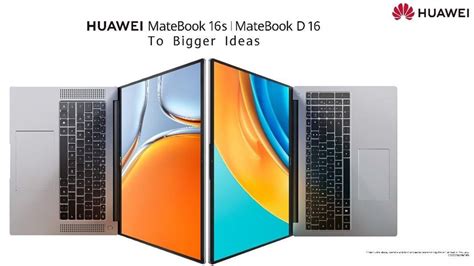 The New Huawei 16 Inch Laptops Depicted Huawei Matebook D 16 And Huawei Matebook 16s