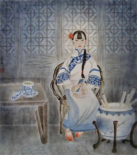 名家画笔下的风过窗棂主题绘画艺术 中国风