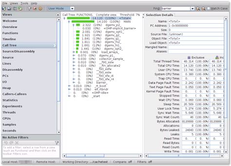 Call Tree Improvements What S New In Oracle Solaris Studio 12 4