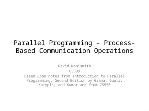 pptx parallel programming process based communication operations