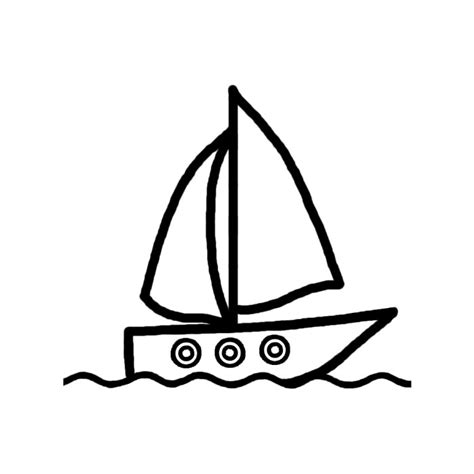 ヨット 白黒 乗り物9 乗り物建物 無料イラスト素材