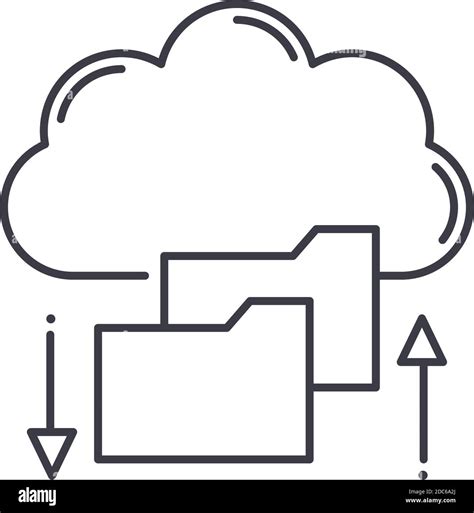 Data Backup Concept Icon Linear Isolated Illustration Thin Line Vector Web Design Sign
