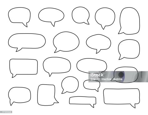 음성 거품의 집합입니다 빈 복고풍 빈 만화 거품 스티커 대화 풍선입니다 벡터 그림입니다 개념에 대한 스톡 벡터 아트 및 기타 이미지 Istock