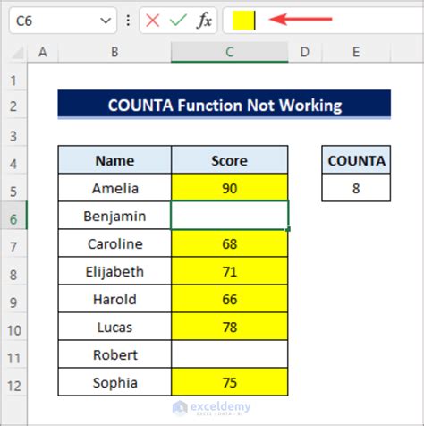 Fixed Excel Counta Function Not Working Exceldemy