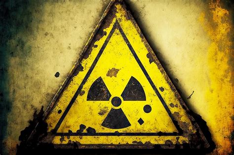 Premium Photo Radiation Hazard Sign Hanging On Light Wall
