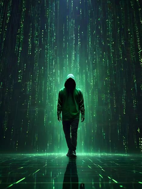 Premium Photo Hacker Background With A Side View Of A Male Operative