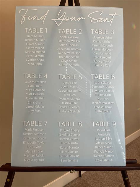 Seating Chart Sign Seating Plan Sign Find Your Seat Our Favourite People Take Your Seat Acrylic